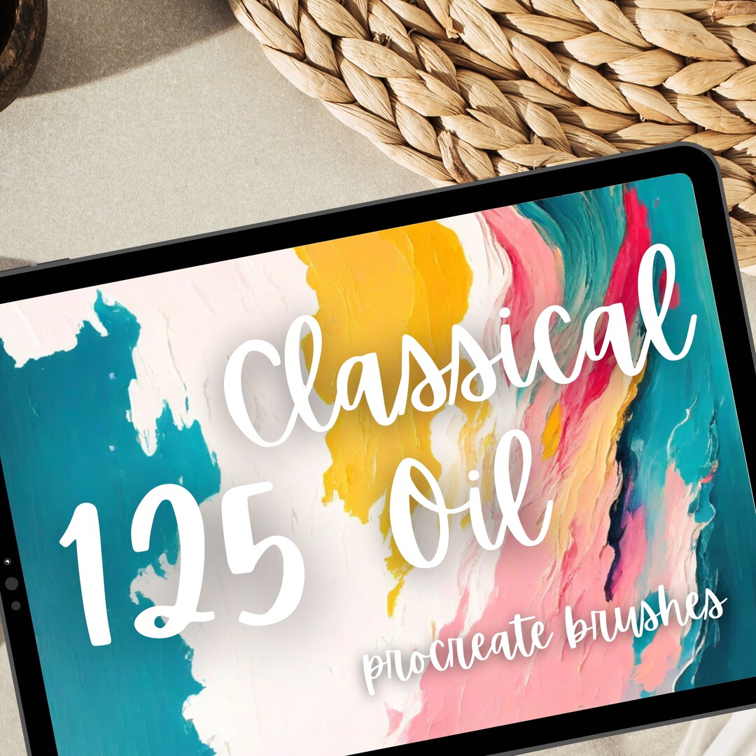 Classical Oil Procreate Brushes. Realistic Oil Painting: Wet Oil Strokes, Dry Textures, Palette ...