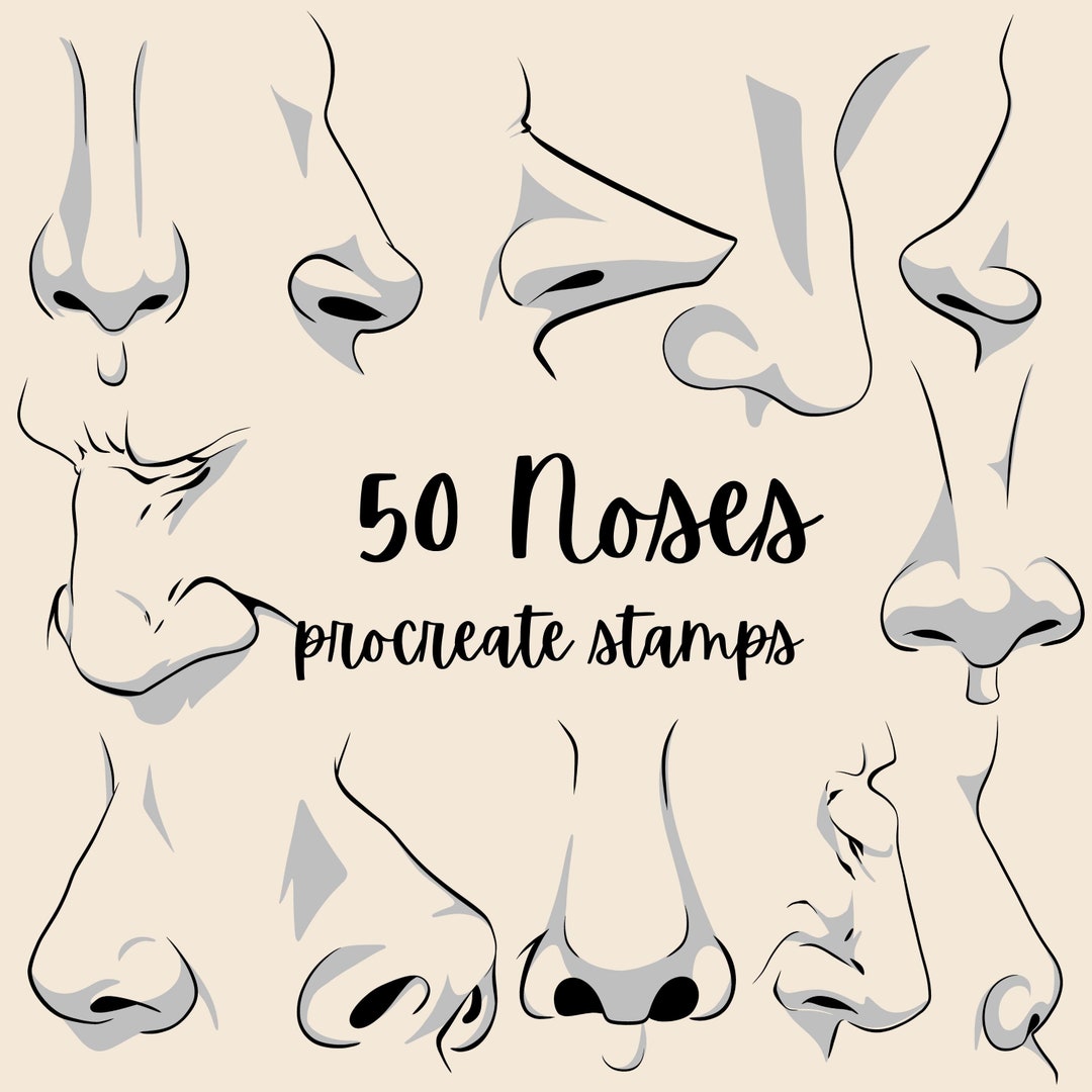 50 Effortless Nose Procreate Stamps. Noses for Men Women Children of ...