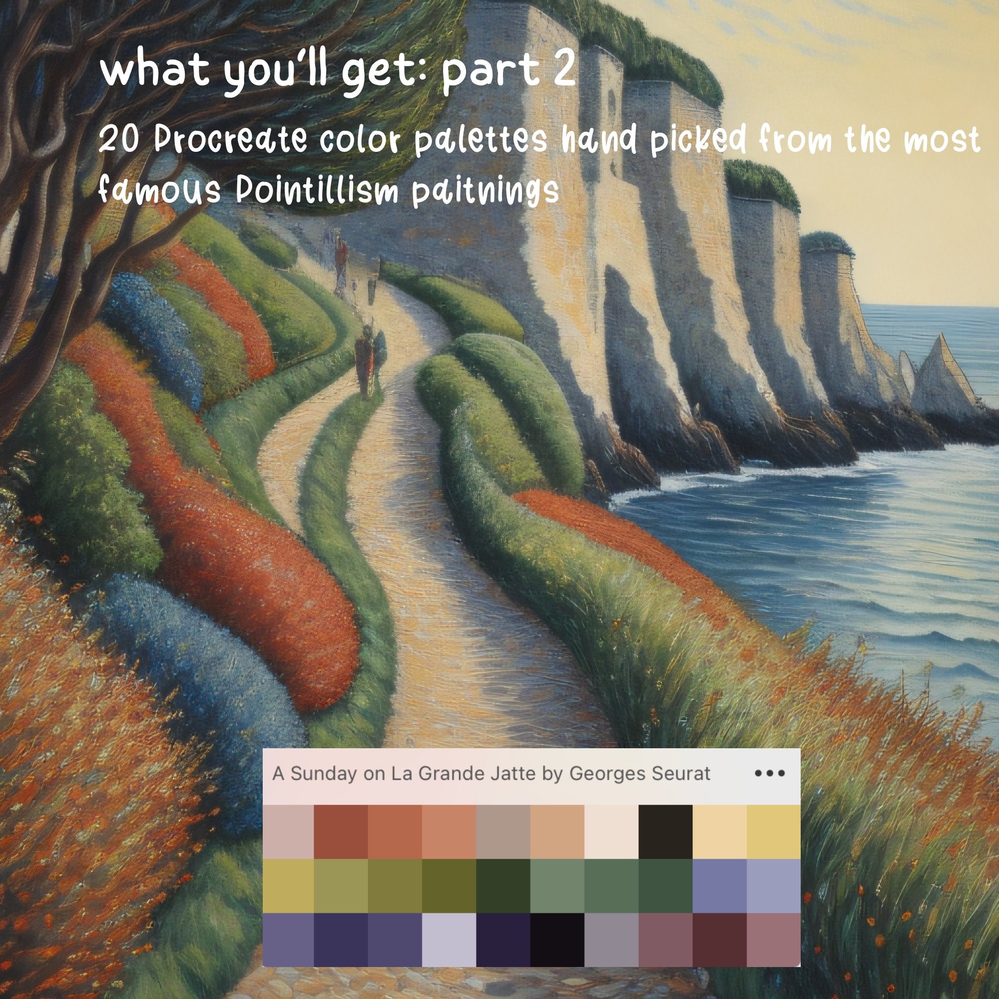 Neo Impressionism Pointillism Oil Brushes Procreate Bundle. Realistic ...