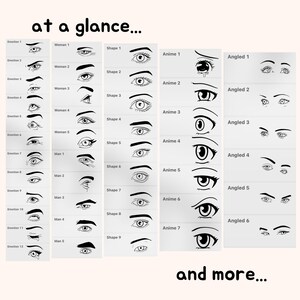 50 Effortless Eyes Procreate Stamps. Woman Eyes Men Eyes Anime Eyes for ...
