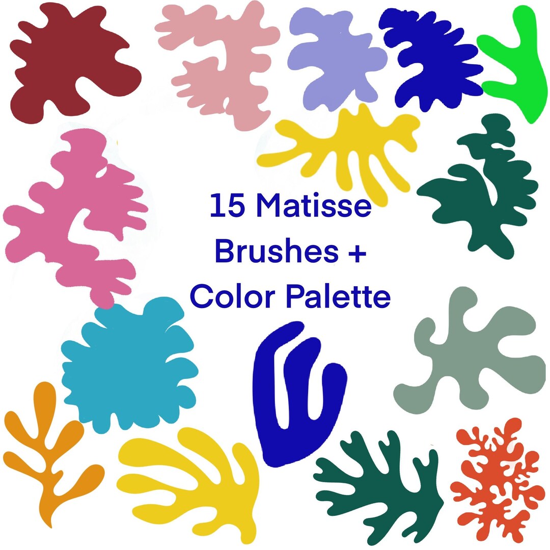 15 Matisse Stamps Procreate - 1 Bonus Matisse Color Palette - Abstract ...