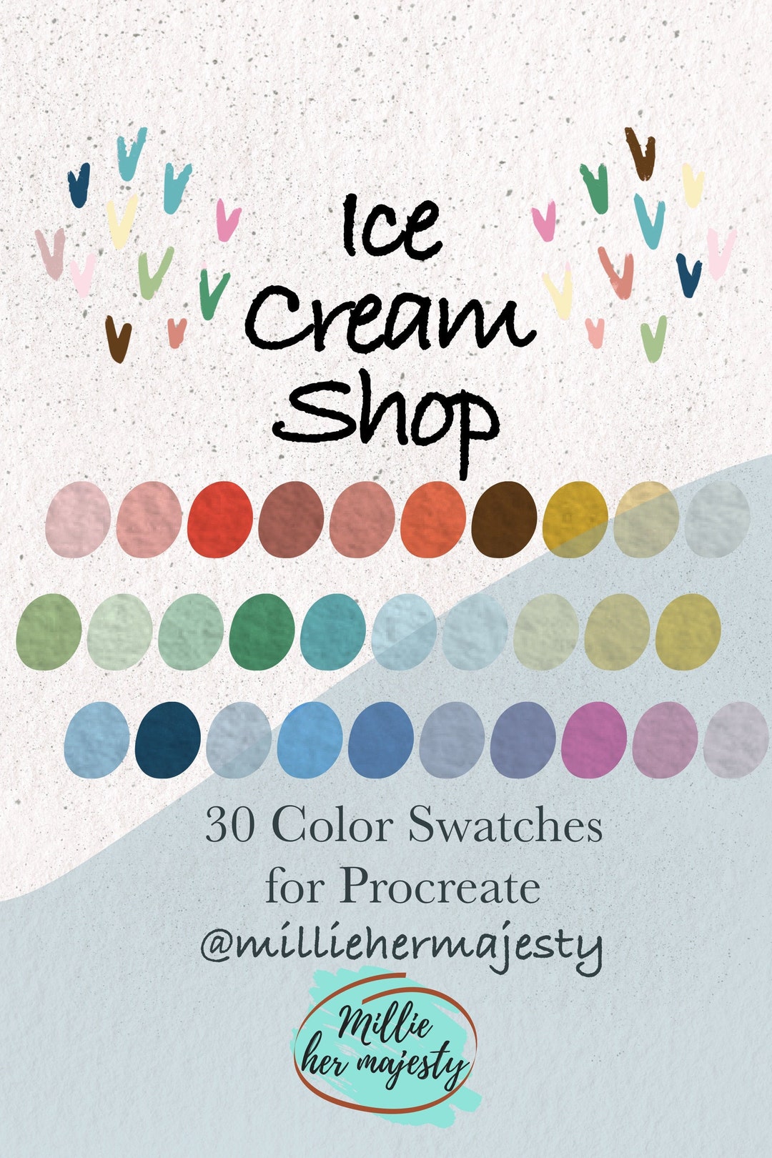Ice Cream Procreate Swatches - 30 Bright Happy Colors for Procreate ...