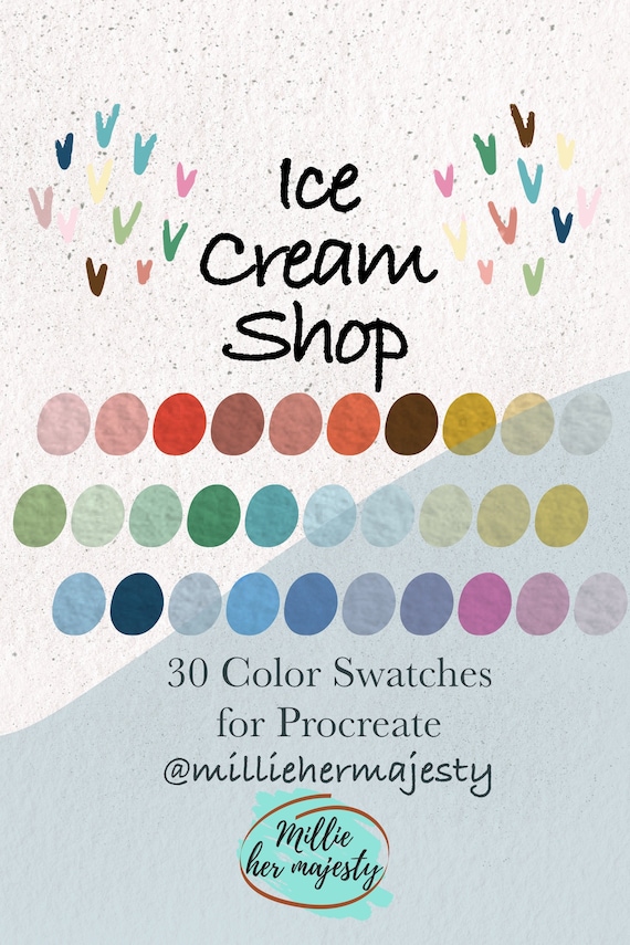 Ice Cream Procreate Swatches 30 Bright Happy Colors for | Etsy
