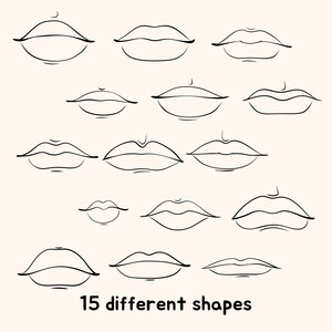 50 Effortless Mouths Procreate Stamps. Procreate Lips for Man Women ...