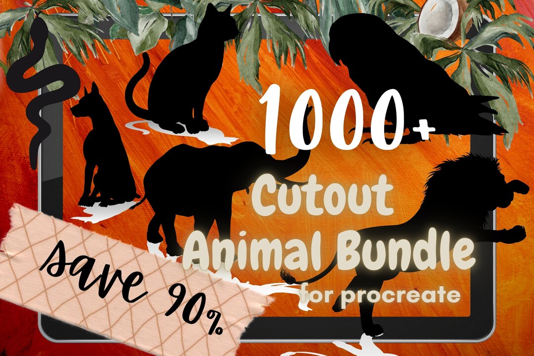 Cutout Animal Procreate Bundle: Silhouette Cat, Dog, Fish, Butterfly ...