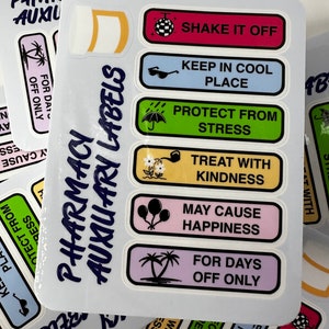 Pharmacy Auxiliary Label Stickers - Etsy