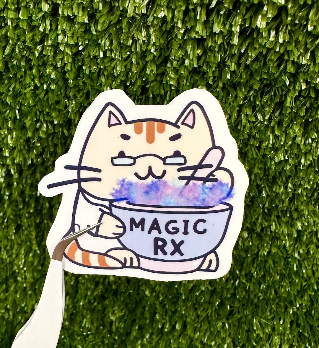 Magic Rx Cat Vinyl Sticker - Etsy