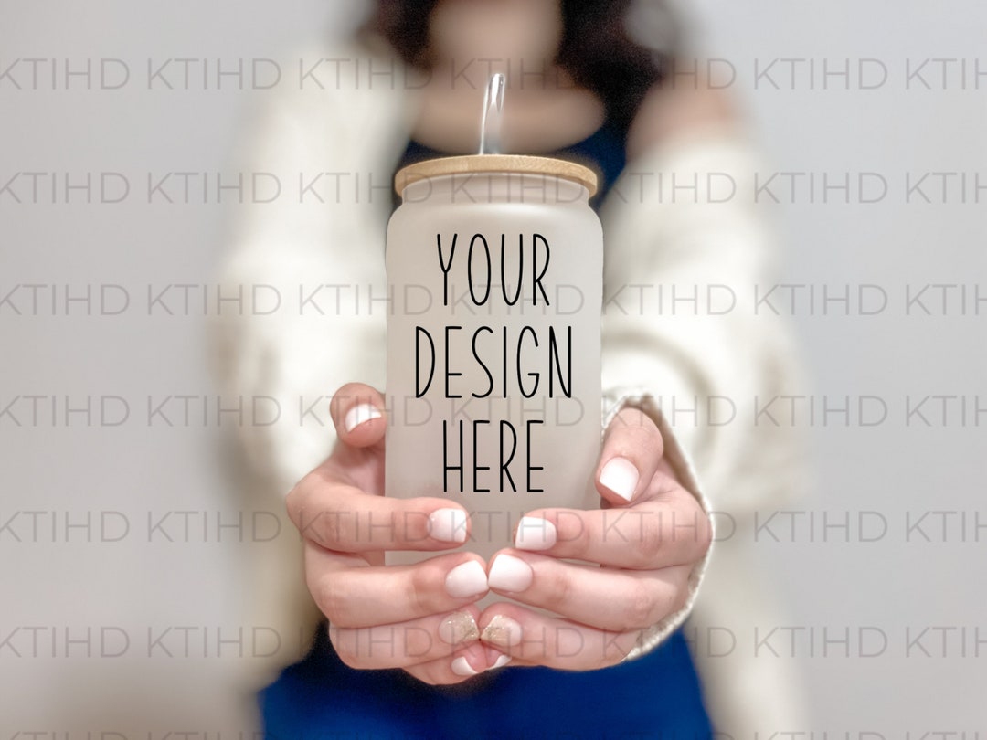 Frosted Libby Beer Glass Mockup | Bubble Tea Farmhouse Cup Mock-up ...