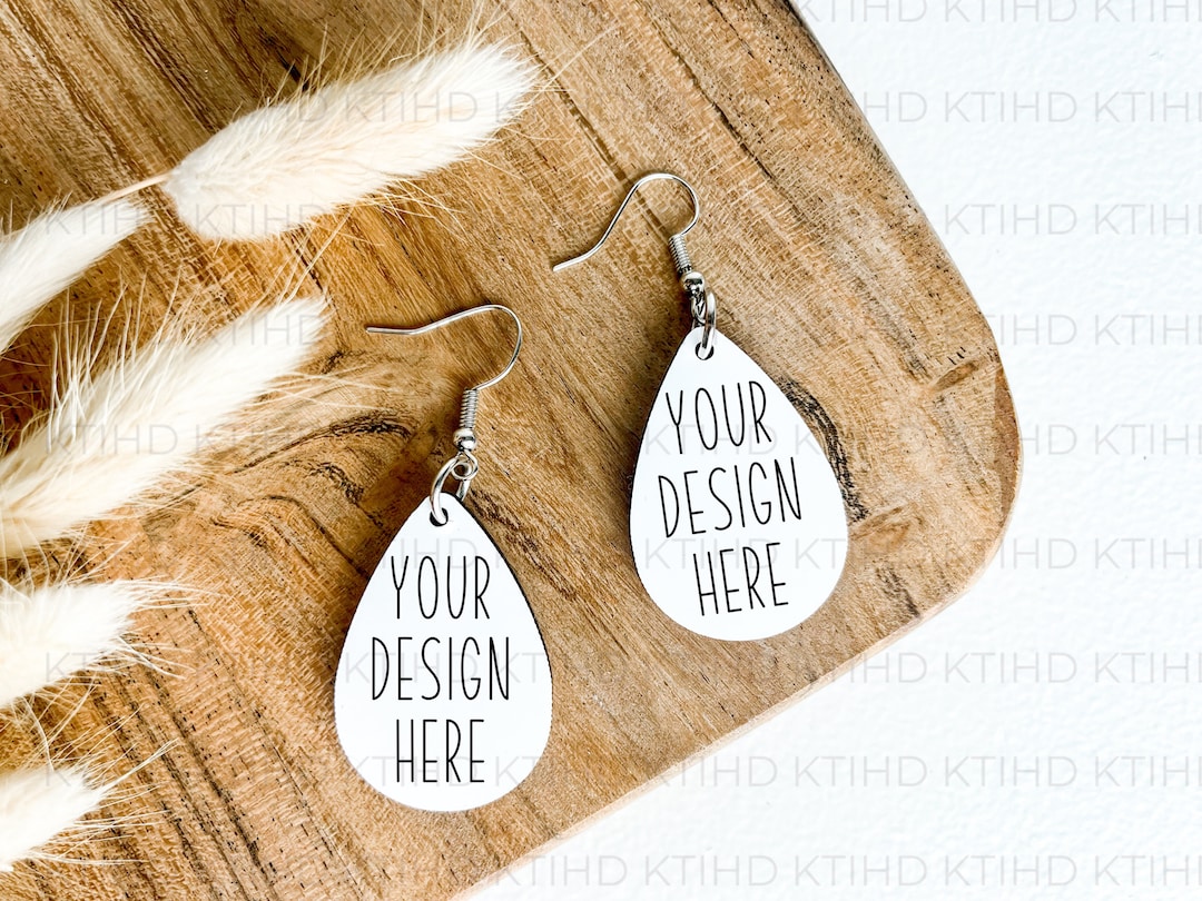 Drop Dangle Earring Mockup | Raindrop JPEG and PNG | Tear Drop Earrings ...