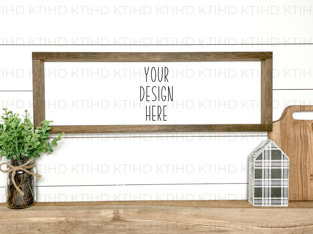 8x24 Mockup | Wood Sign Mock-up Rectangle | Farmhouse Shelf | Styled ...