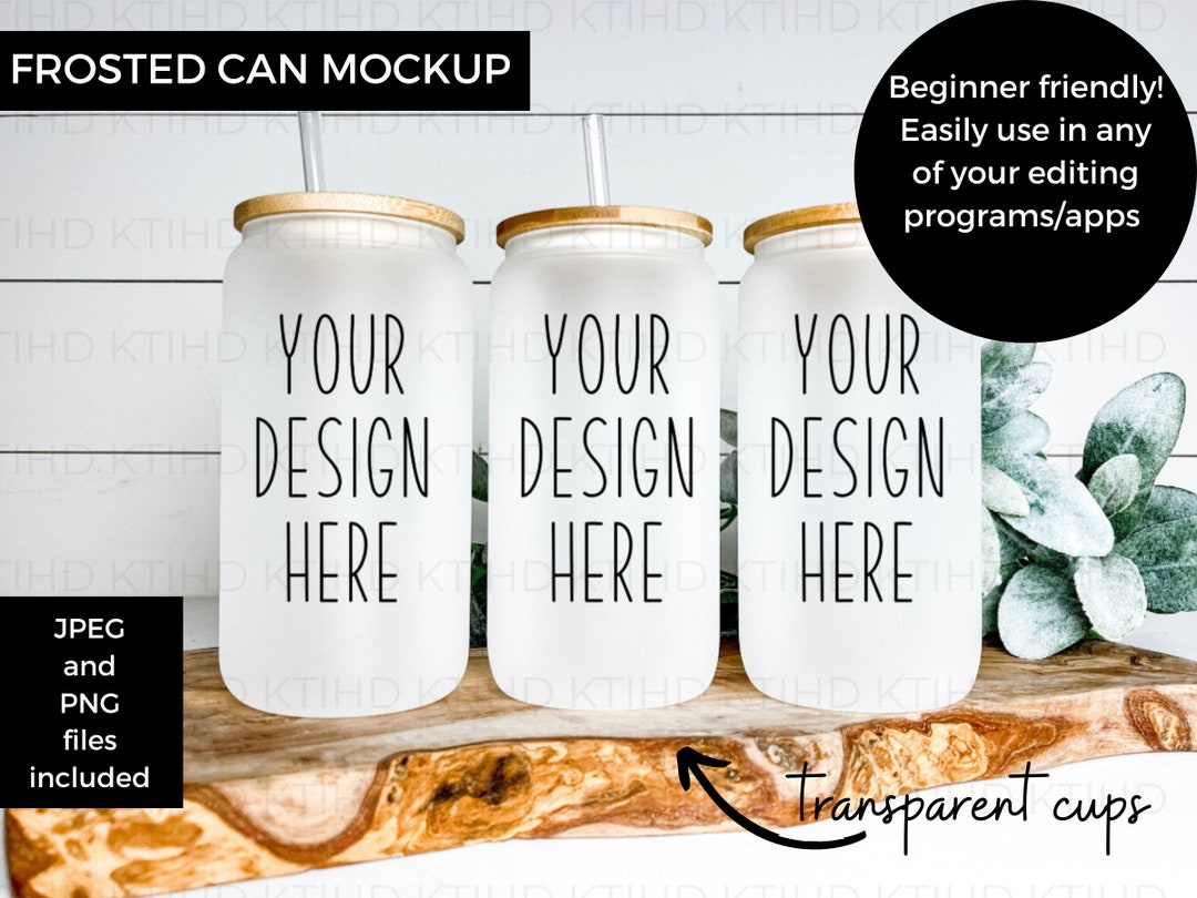 Frosted Libby Mockup | 3 Bubble Tea Cup Mock-up | Sublimation JPEG and ...