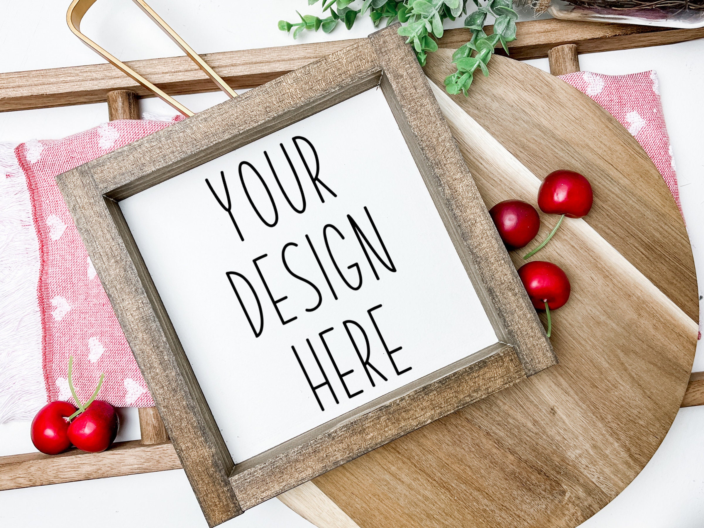 Design & Templates Framed Gray Sign Square Frame Mock up 8x8 Sign ...