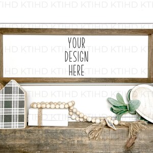 8x24 Mockup | Wood Sign Mock-up Rectangle | Farmhouse Shelf | Styled ...