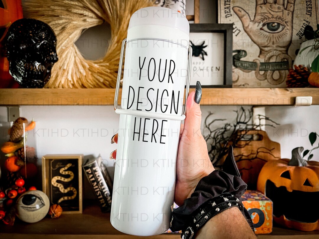 Camping Lantern Skinny Tumbler Mockup | Halloween Thermal White | Wrap ...