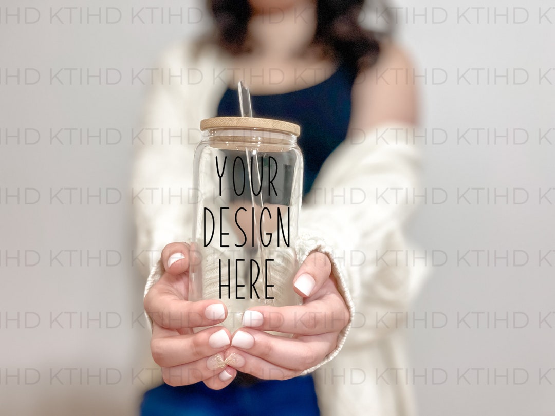 Libby Beer Glass Mockup | Bubble Tea Cup Mock-up | Sublimation JPEG and ...