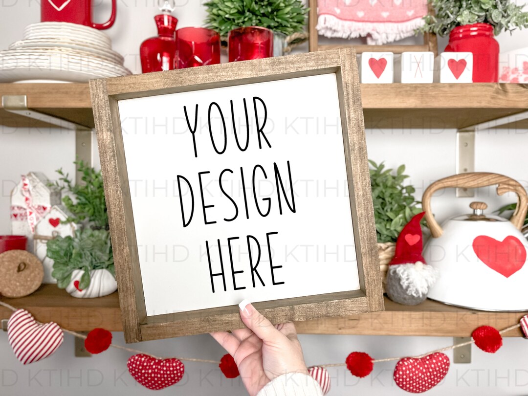 12x12 Sign Mockup | Wood Sign Mockup | Farmhouse Valentine Mockup ...