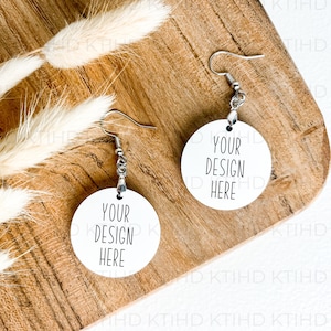 Round Earring Mockup | JPEG and PNG | Circle Earrings Dye Sublimation ...