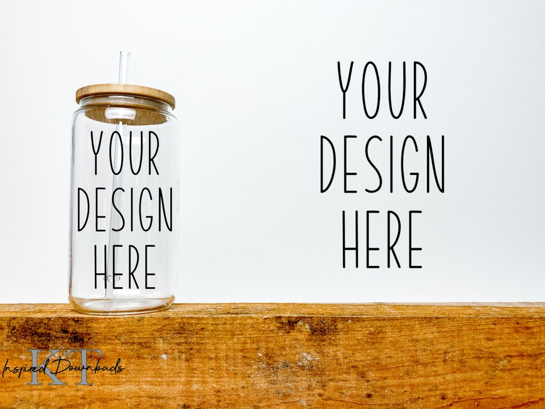 Libby Beer Glass Mockup With Blank Side | Bubble Tea Cup Mock-up ...