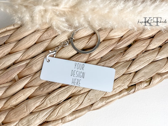 Sublimation Keychain Mockup JPEG and PNG Skinny Rectangle | Etsy
