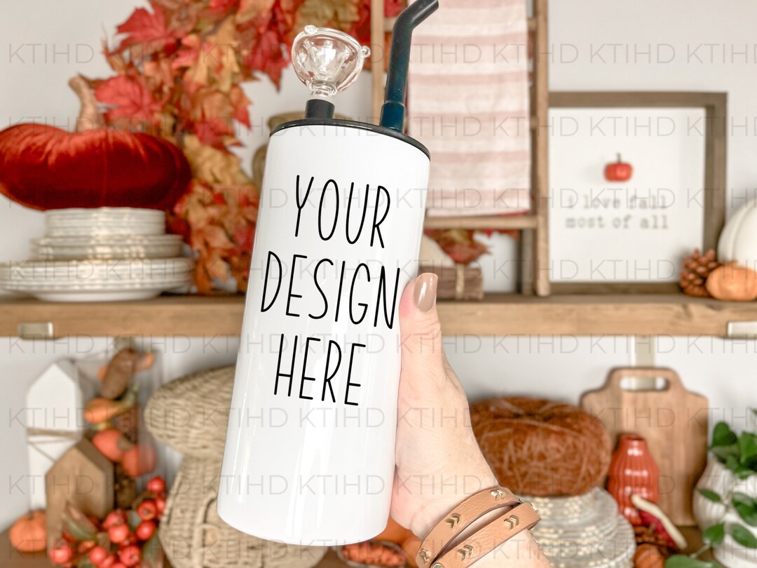 Hookah Falltumbler Mockup | Set of 2 Cups White | Full Wrap JPEG and ...