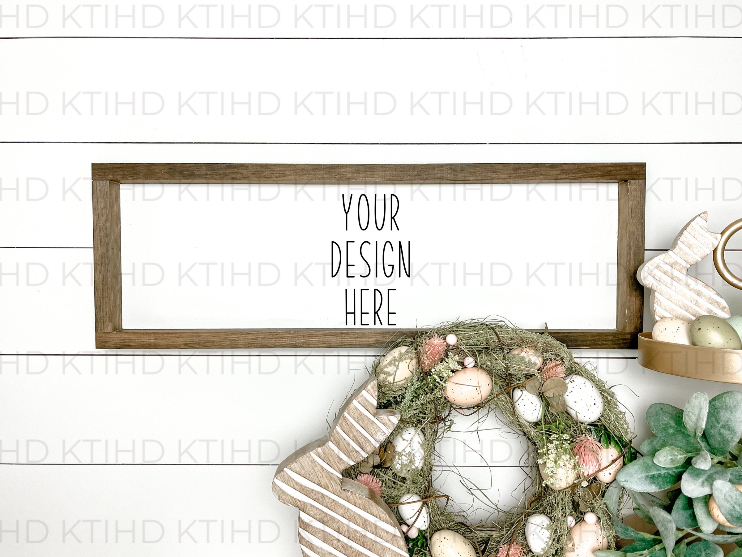 8x24 Mockup | Wood Sign Mock-up Rectangle | Easter Farmhouse | Spring ...