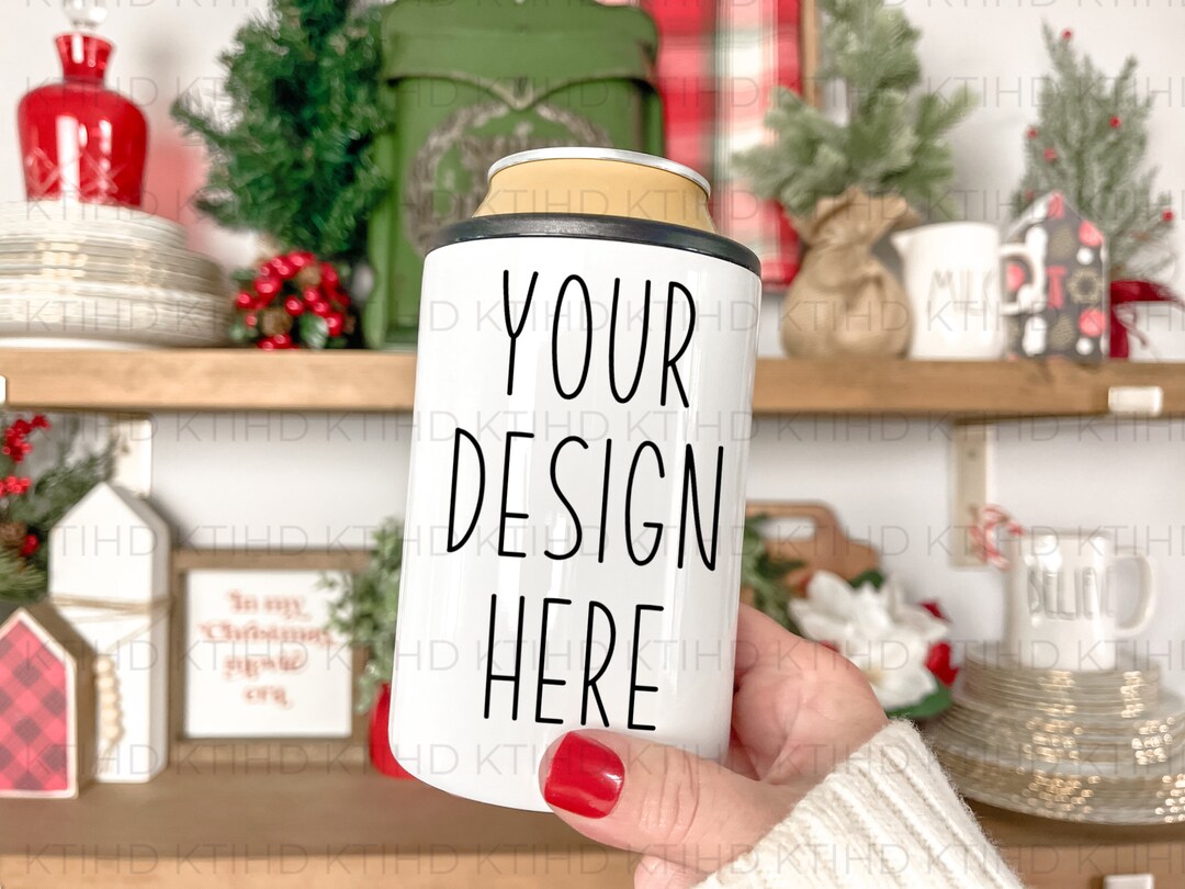 Sublimation Can Cooler Mockup | Double Wall Stainless Steel Mockup | 11 ...