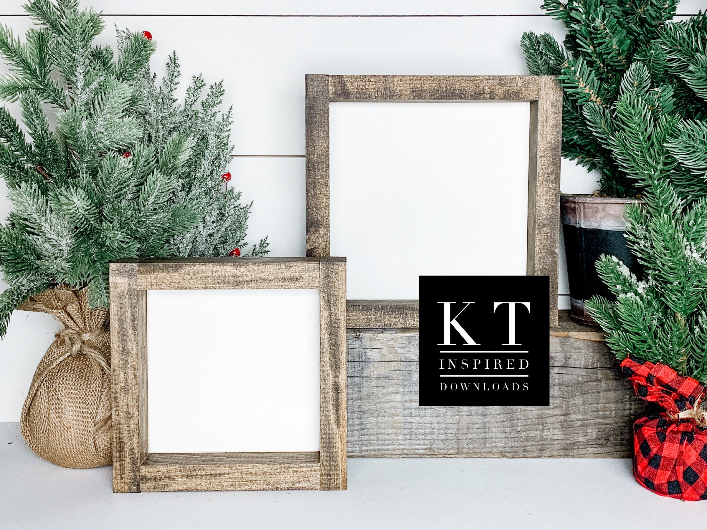 Two Square Sign Mockup 12x12 Inch and 8x8 Inch Crafter | Etsy