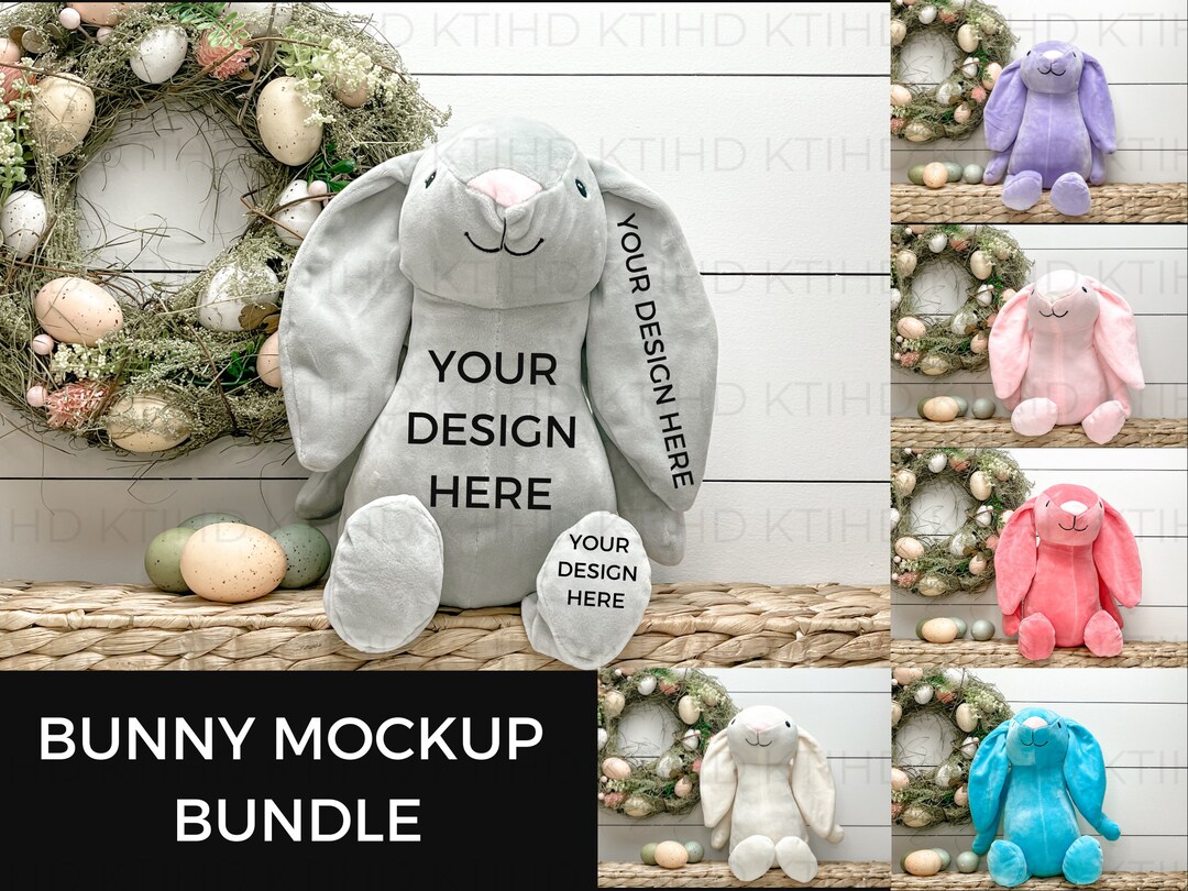 Stuffed Bunny Mockup Bundle Dollar Store Bunny Mock-up Add Your Design ...