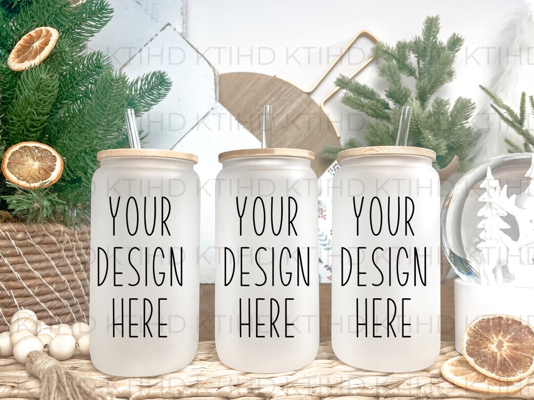 Libby Glass Mockup | 3 Bubble Tea Cup Mock-up | Sublimation JPEG and ...