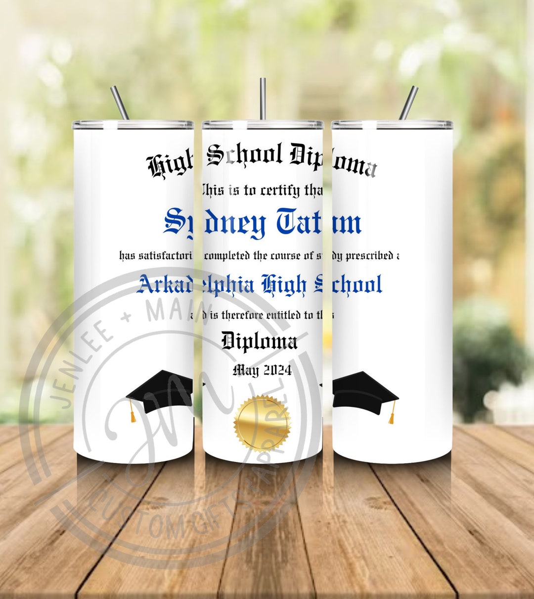 Personalized Senior Graduation Diploma Tumbler, Senior Tumbler Cup ...