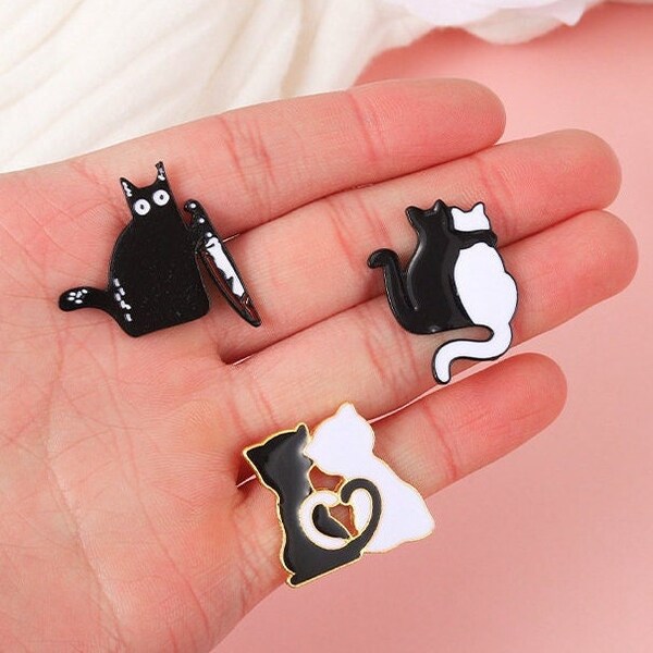 White Cat Pin - Etsy
