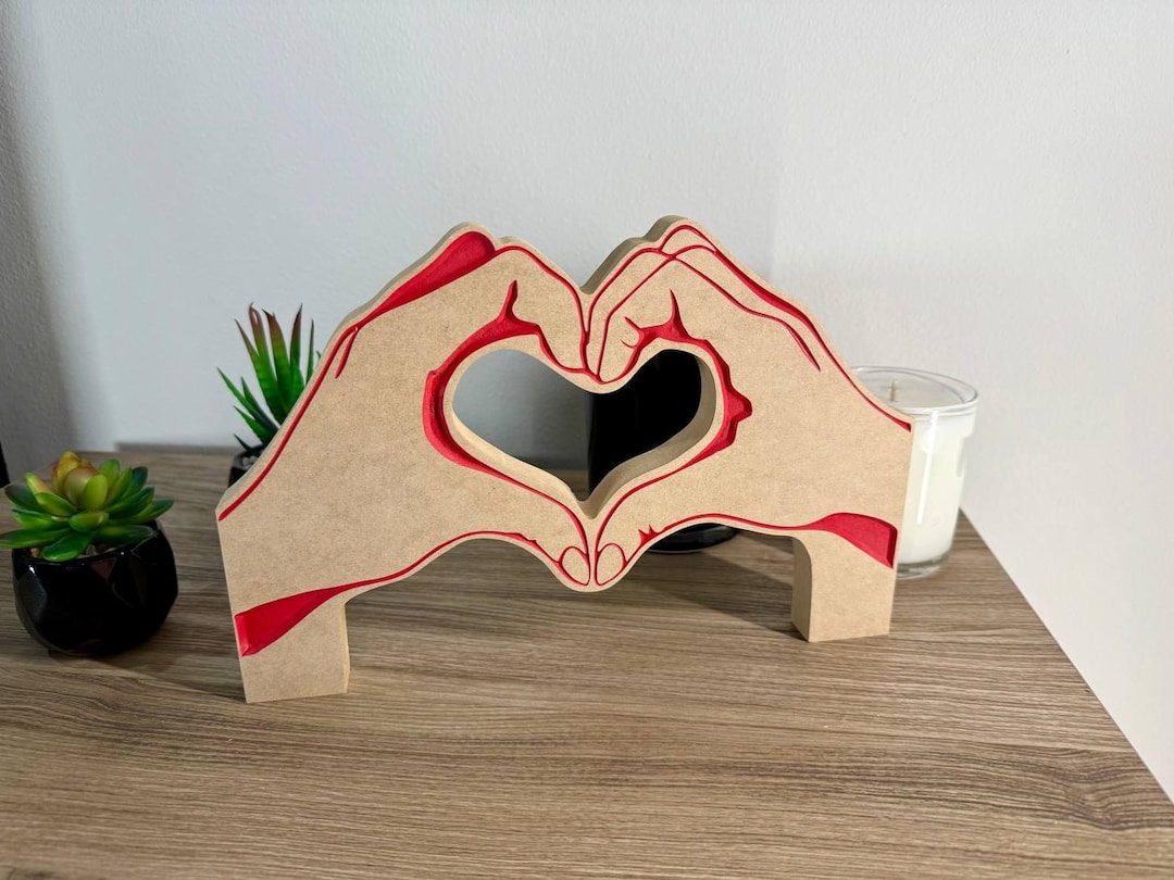 Heart Hands Sign - Red - Etsy