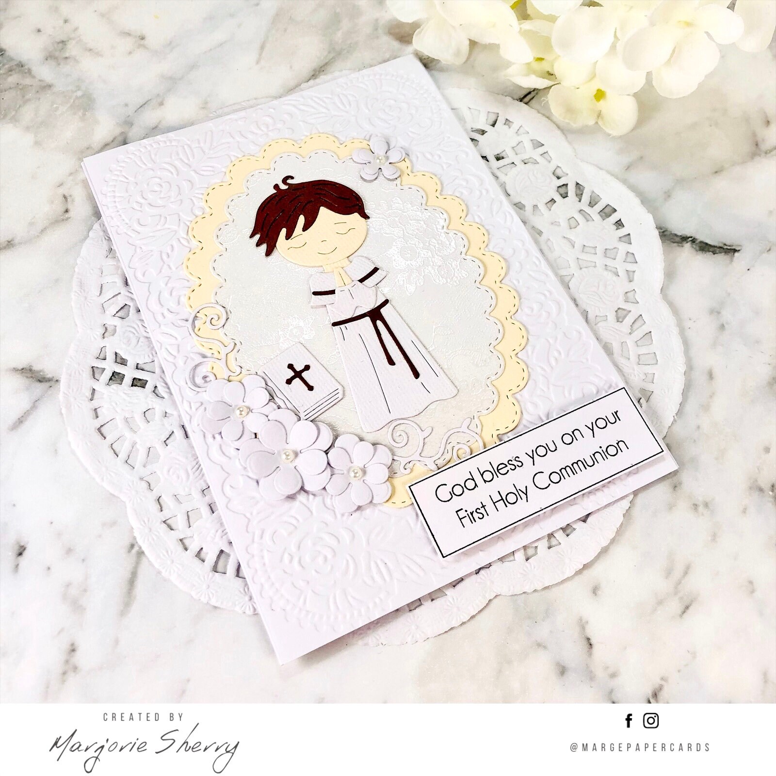 First Holy Communion Card. Handmade Greeting Card. Religious Greeting ...