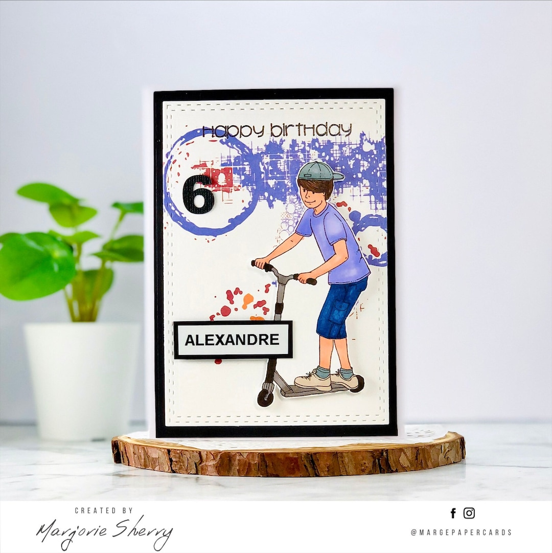 Scooter Boy Birthday Card: Handmade Personalised Kids Card - Etsy Australia