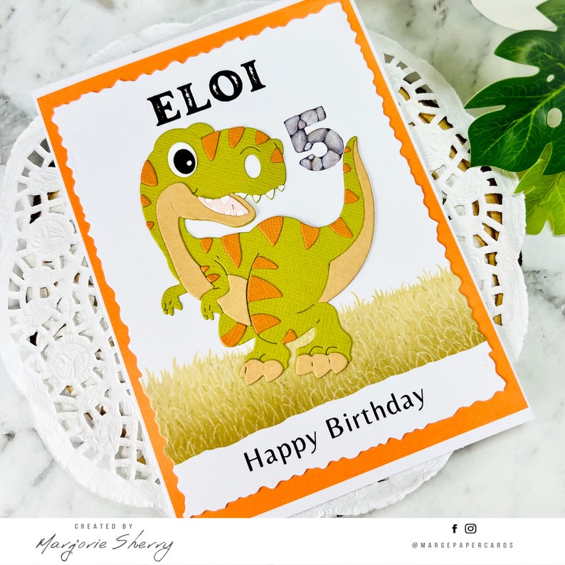Dinosaur Handmade Birthday Card. Birthday Card for Boys and - Etsy