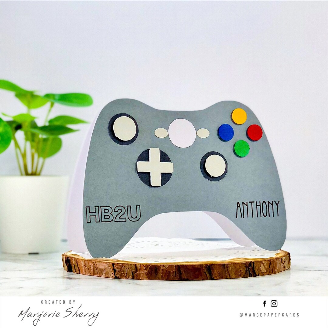 Game Controller Card. Handmade custom birthday card. Birthday Card for ...