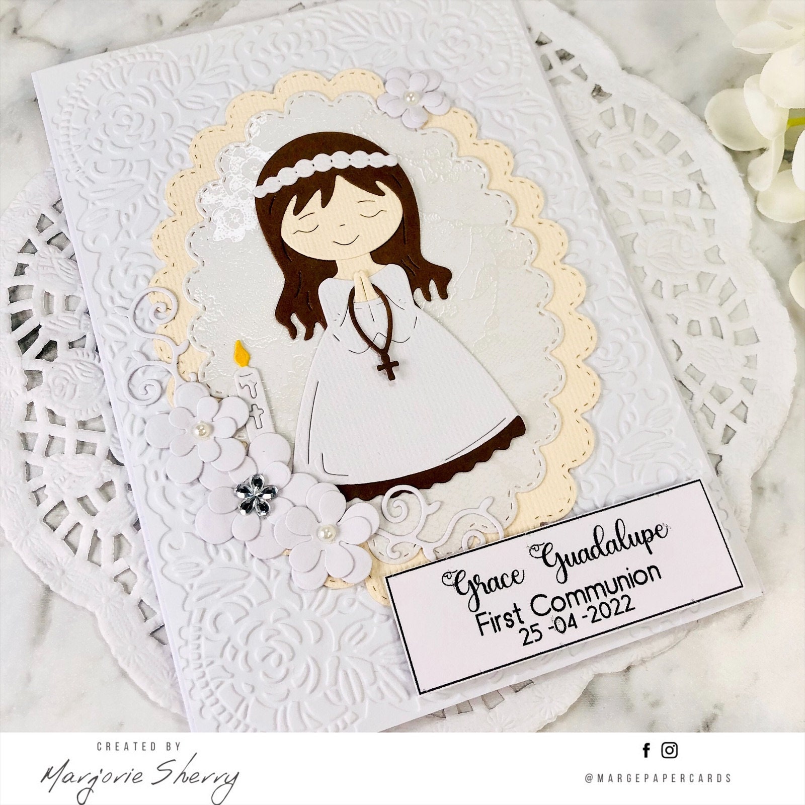 First Holy Communion Card. Handmade Greeting Card. Religious Greeting ...