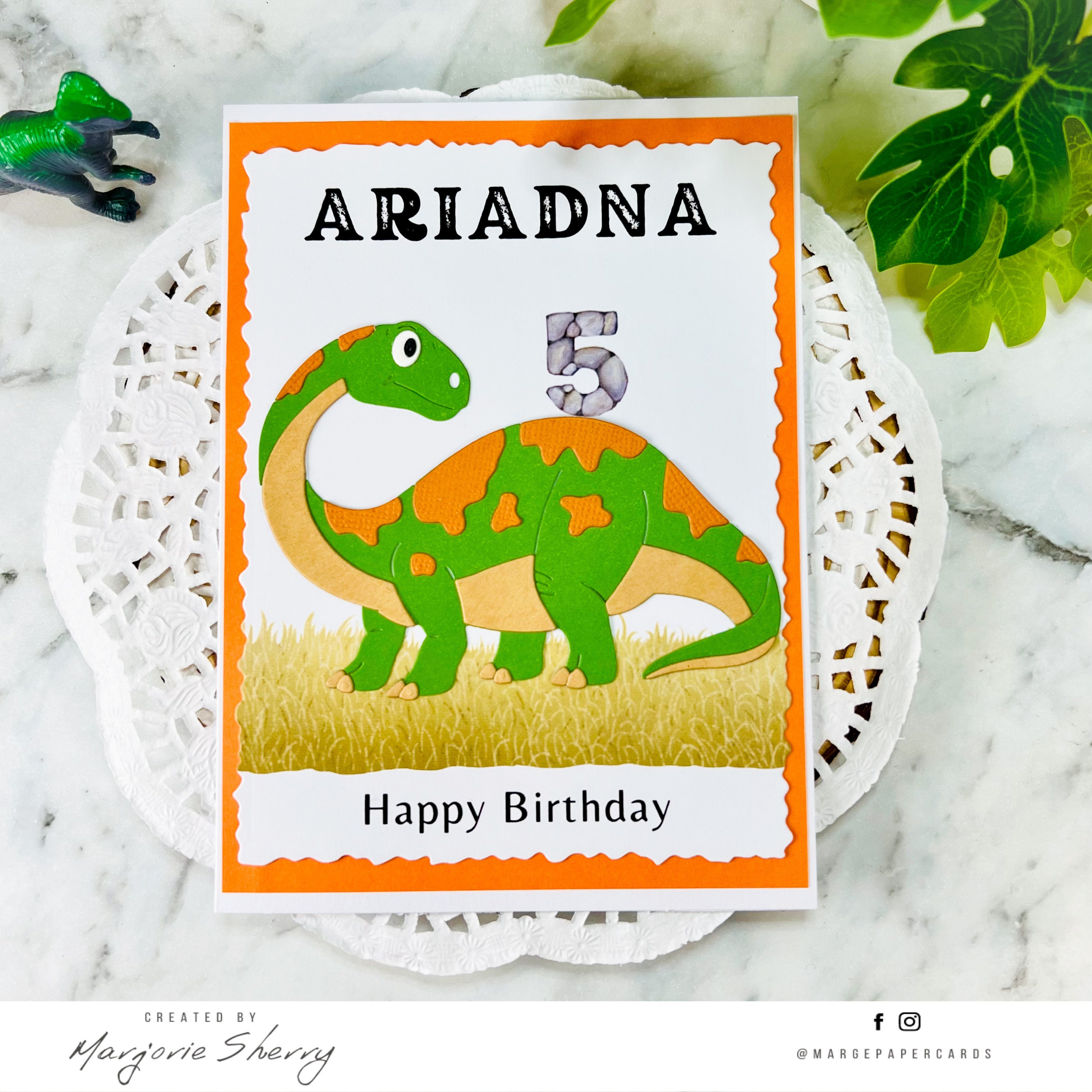 Dinosaur Handmade Birthday Card. Birthday Card for Boys and Girls ...