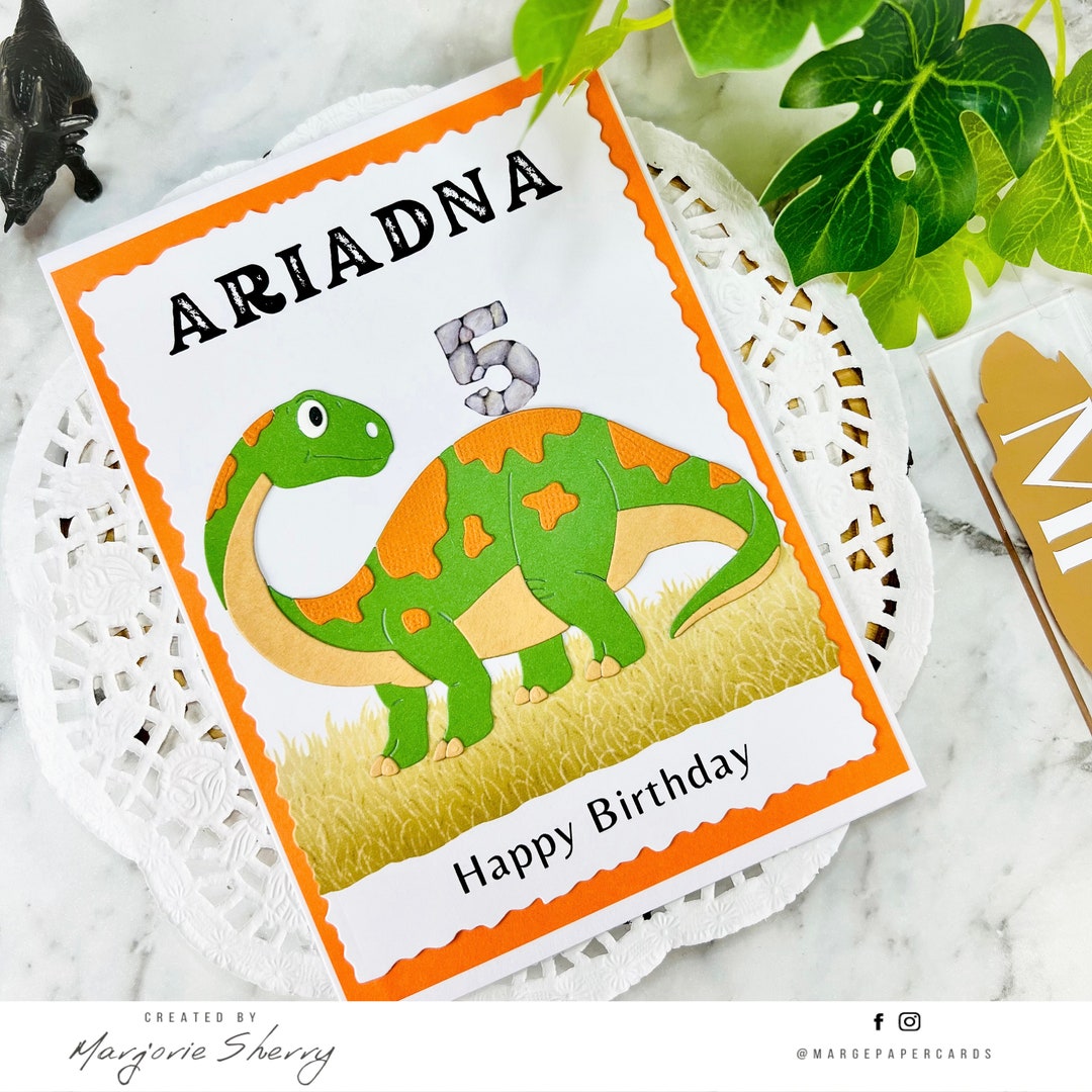Dinosaur Handmade Birthday Card. Birthday Card for Boys and Girls ...