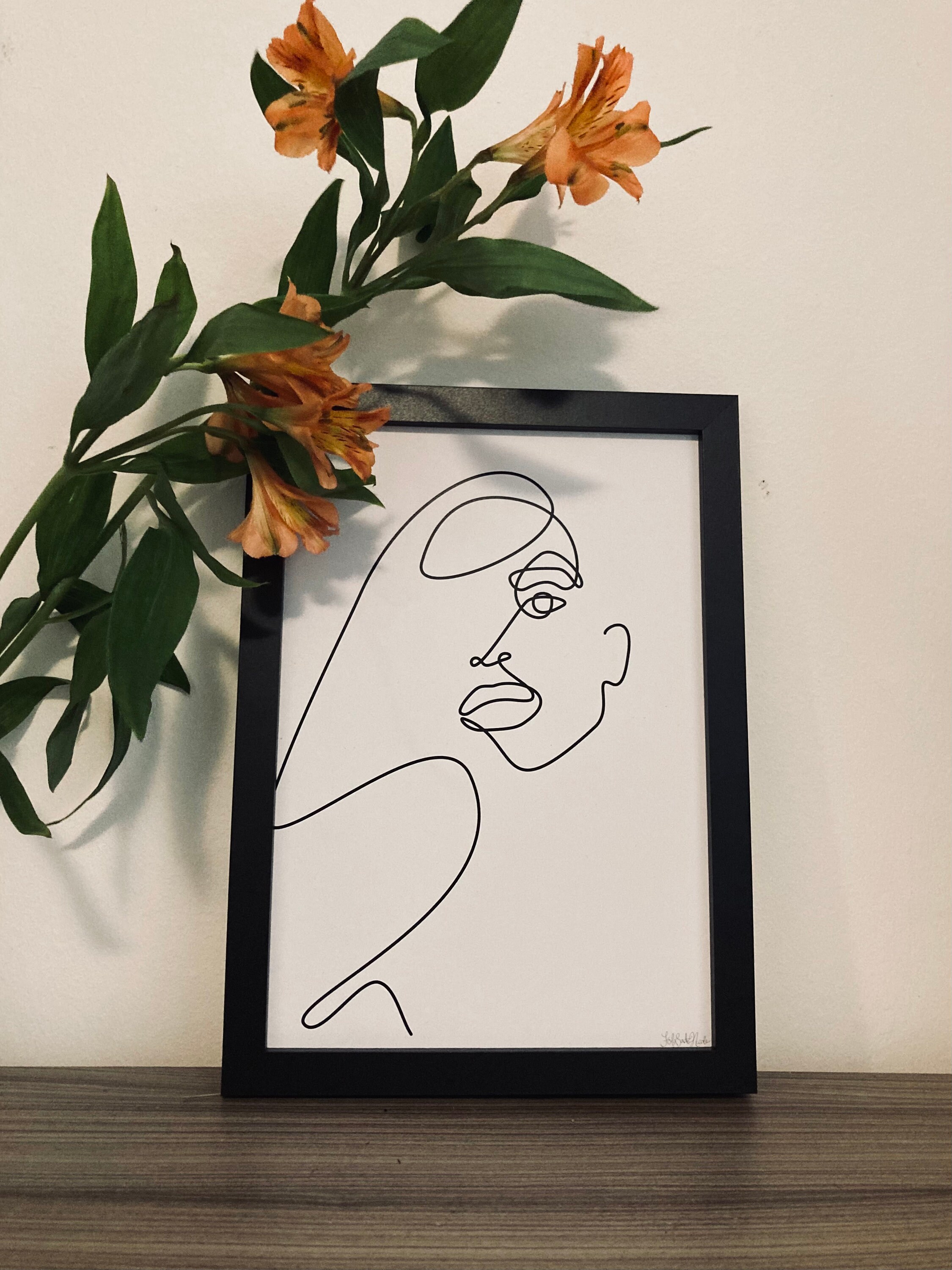 Elegant Line Portrait, Continuous Line, Simplistic Line Drawing, Art ...