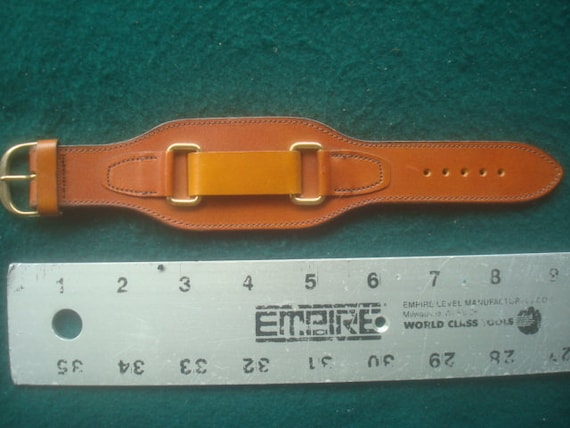 WIDE WATCH BAND Vintage Usa Made Leather Bracelet Cuff Strap | Etsy