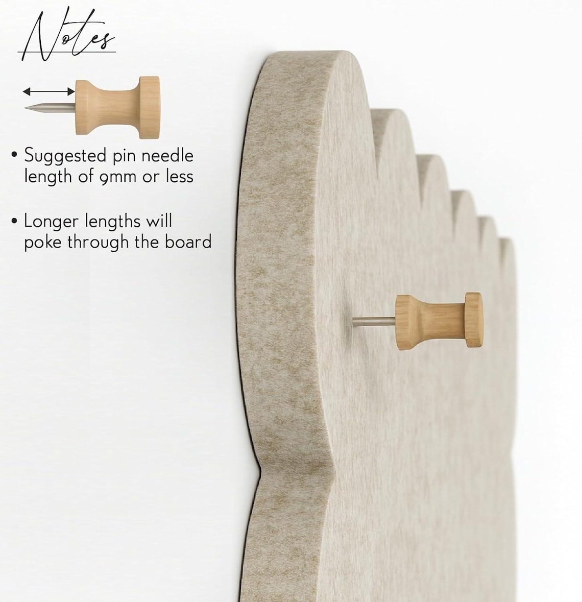 Orelle Scalloped Felt Bulletin Board | Foldable Peel and Stick Felt ...