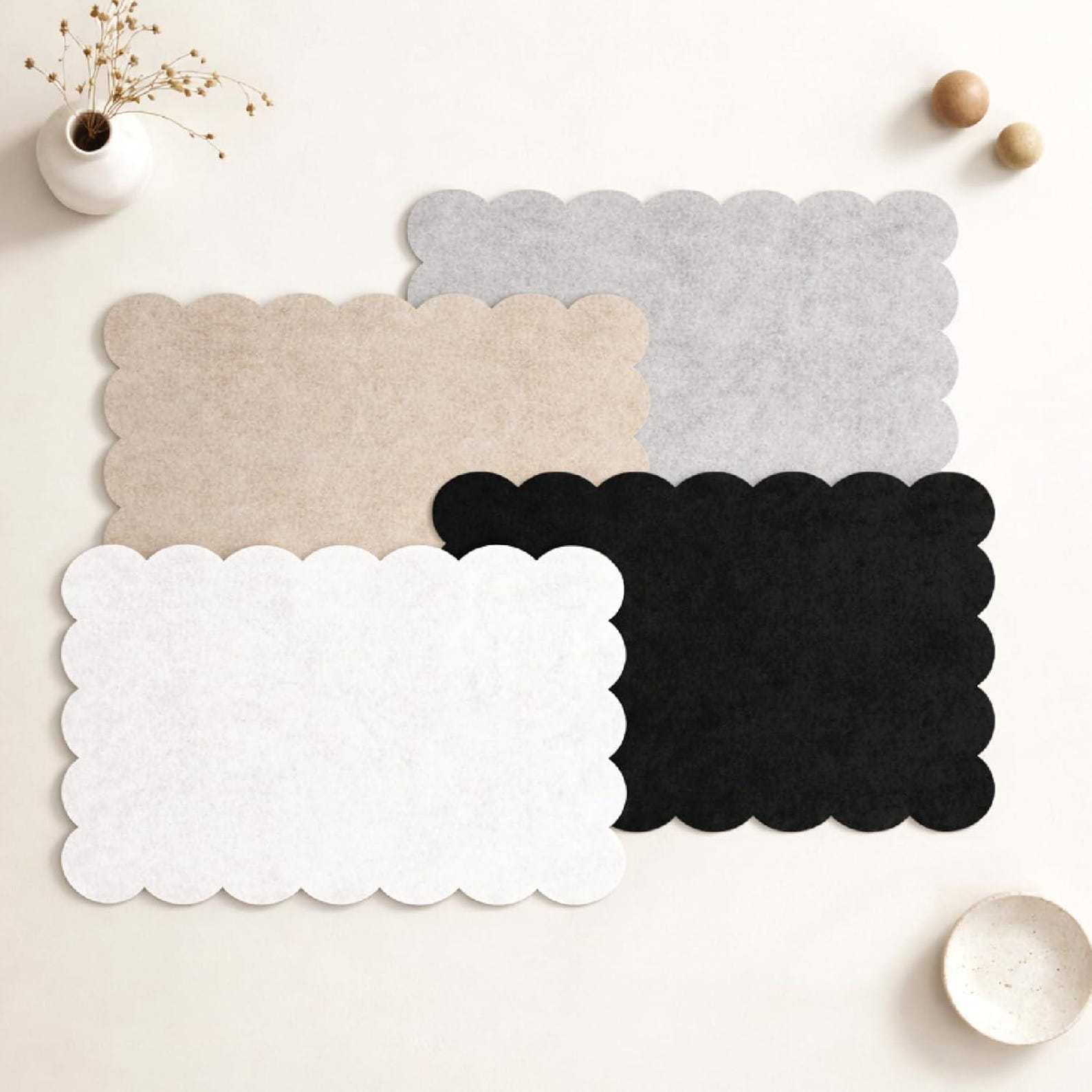 Orelle Scalloped Felt Bulletin Board | Foldable Peel and Stick Felt ...