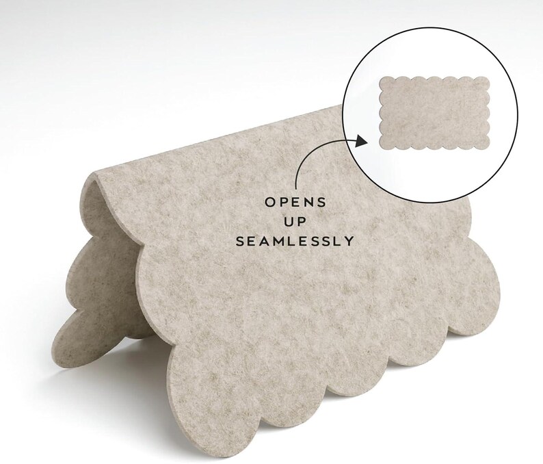 Orelle Scalloped Felt Bulletin Board | Foldable Peel and Stick Felt ...