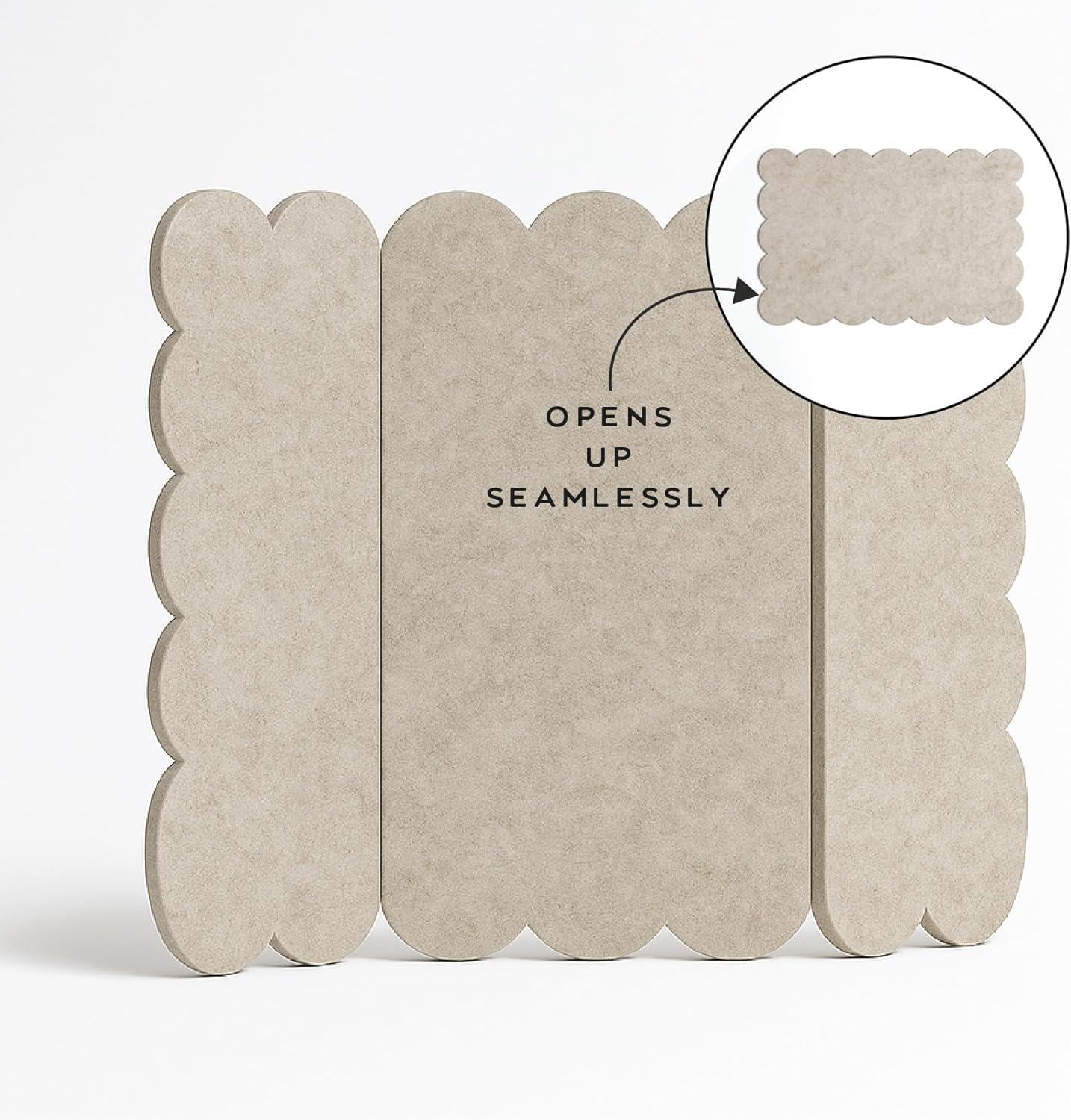 Orelle Scalloped Felt Bulletin Board | Foldable Peel and Stick Felt ...