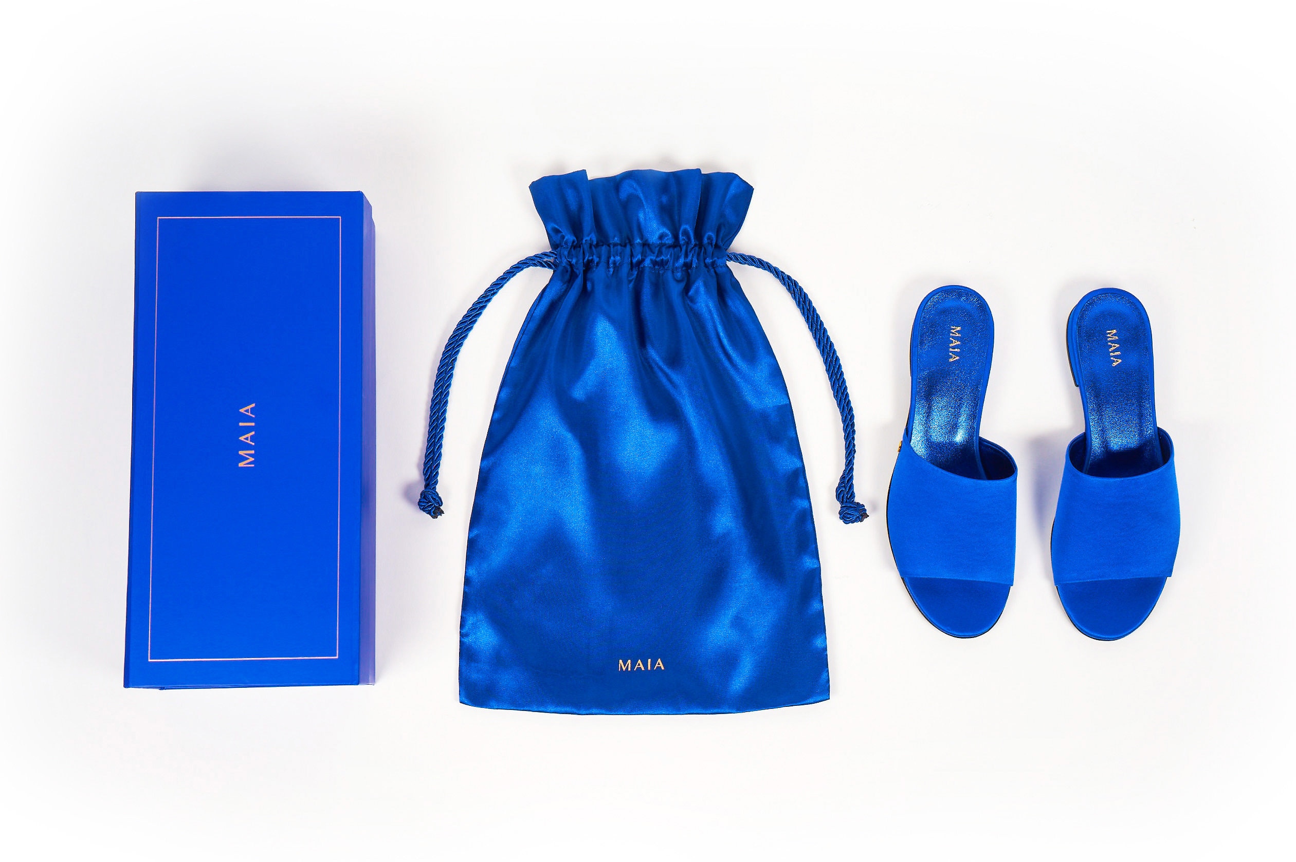 Royal Blue Silk Slides | Womens Shoes | Made in Italy - Etsy