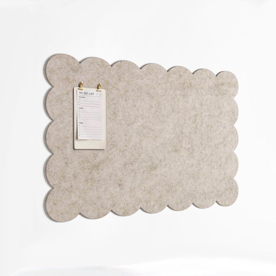 Orelle Scalloped Felt Bulletin Board | Foldable Peel and Stick Felt ...