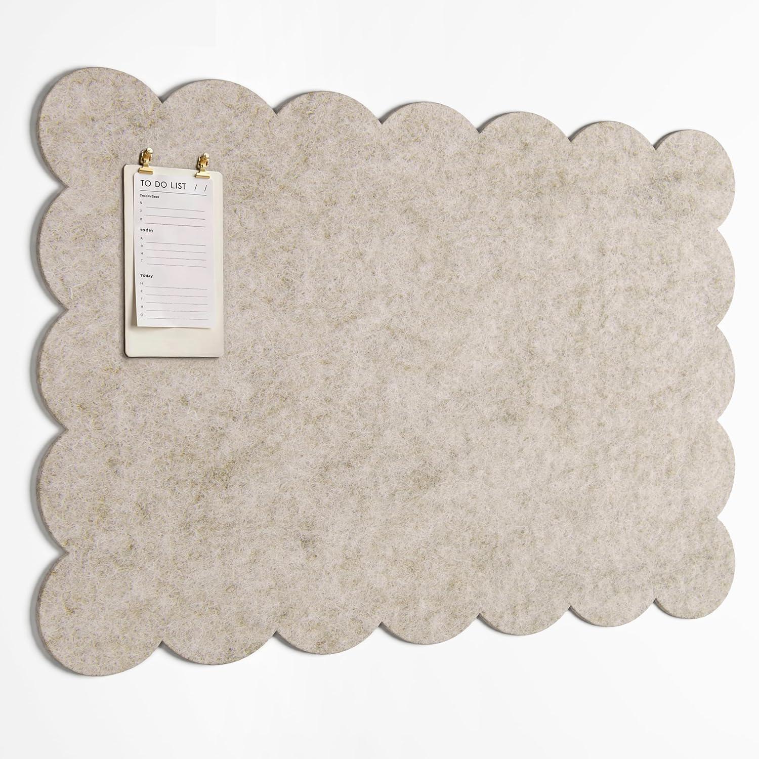 Orelle Scalloped Felt Bulletin Board | Foldable Peel and Stick Felt ...
