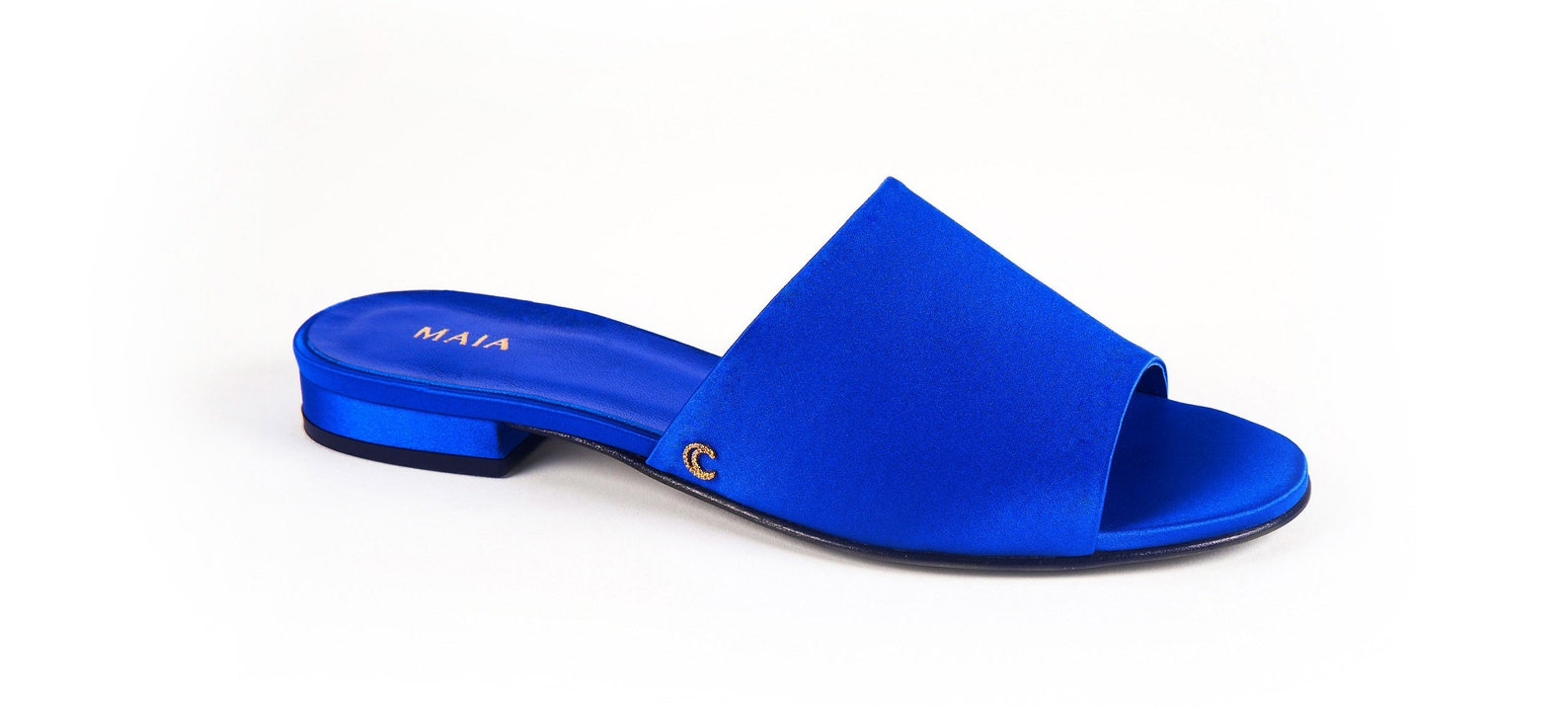 Royal Blue Silk Slides | Womens Shoes | Made in Italy - Etsy