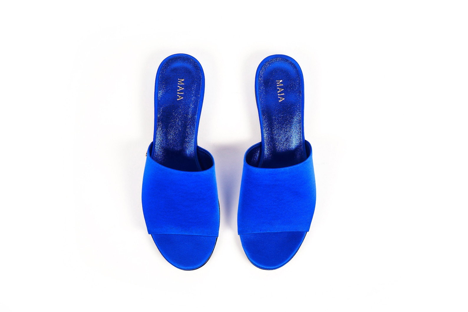 Royal Blue Silk Slides | Womens Shoes | Made in Italy - Etsy